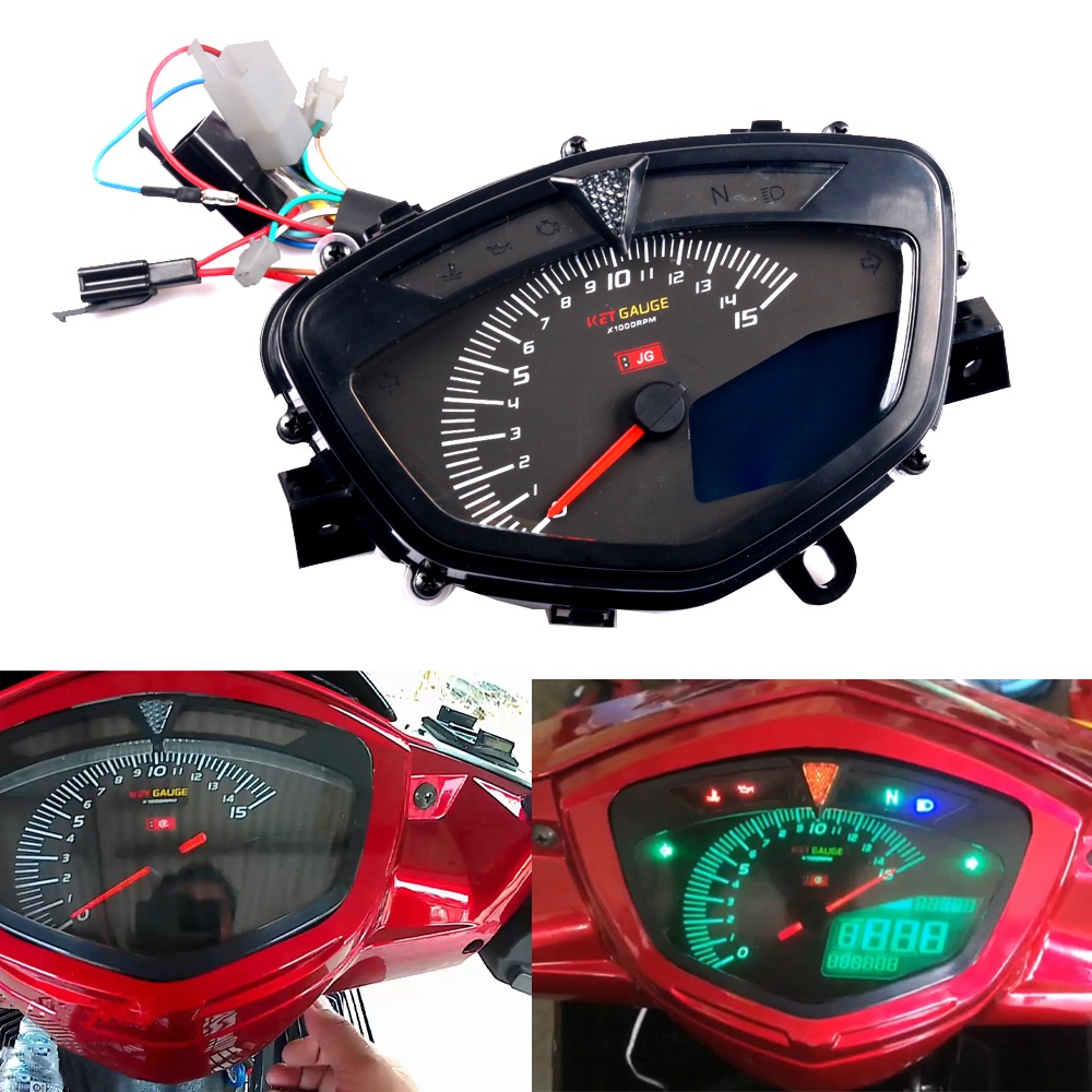 Motorcycle Tachometer Digital Odometer Speedometer Meter Gauge Moto ...