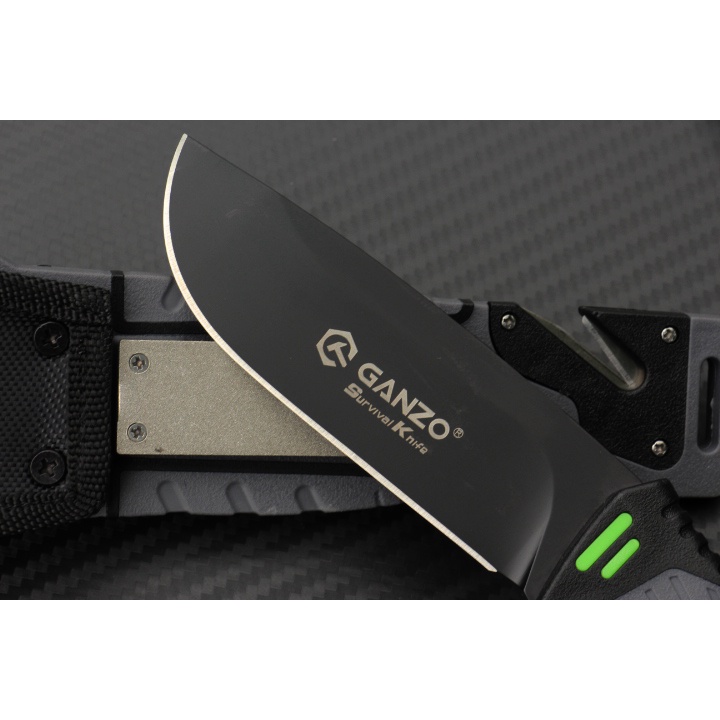 มีดเดินป่าใบตาย Ganzo Hunting Survival Knife กานโซ่ รุ่น G8012-GY ด้าม ...