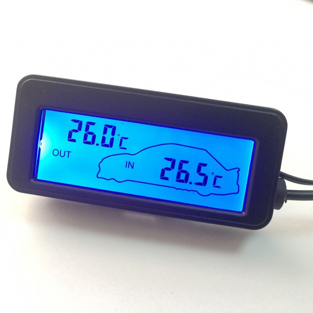 12V Car LCD Digital Display-Thermometer Inside &Outside Temperature ...