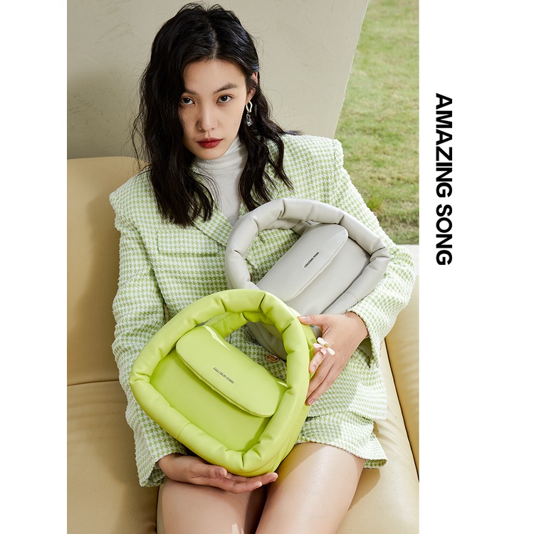 AmazingSong Soft Puffy Bag Genuine Leather New Trendy Vintage Handbag ...