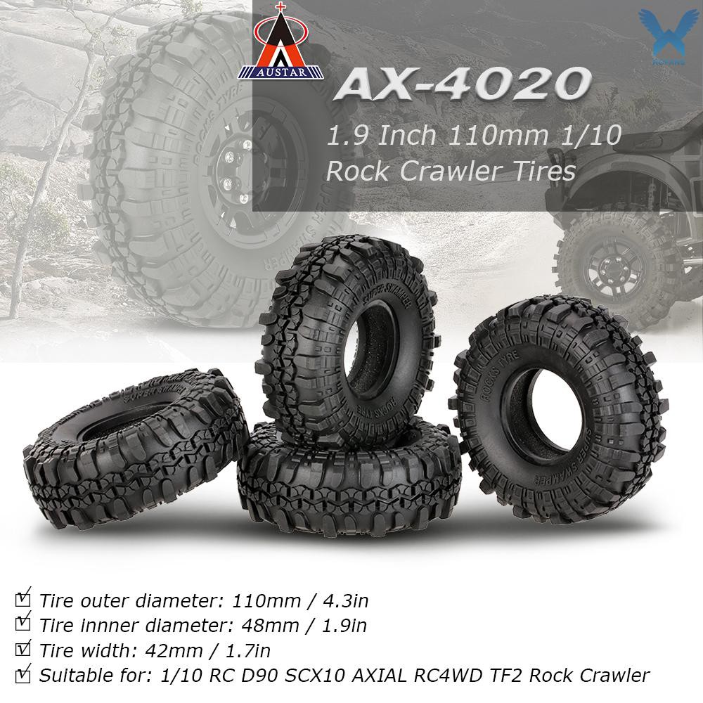 ยางรถยนต์ 4 ชิ้น austar AX-4020 1.9 นิ้ว 110 มม. 1 / 10 Rock Crawler | Shopee Thailand