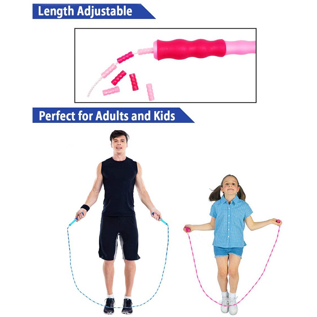 Jump Rope, Adjustable Tangle - Free Segmented Fitness Skipping Rope for ...