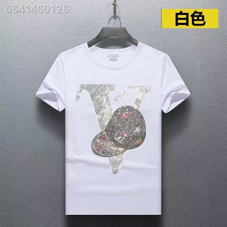 ↂ ™ฤดูร้อน 2021 ใหม่ spirit guy ผู้ชายร้อนเพชรแขนสั้นเสื้อยืดผู้ชาย ...