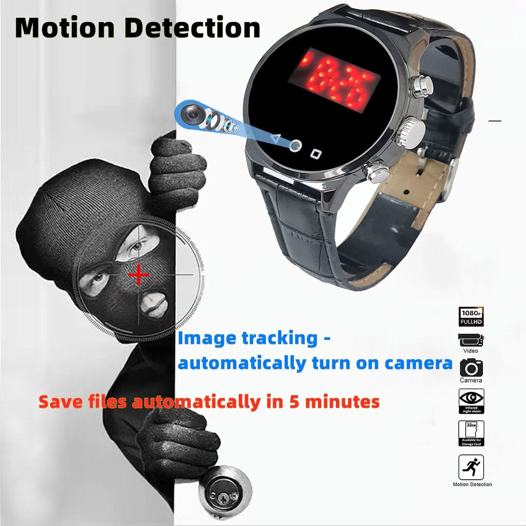Luxury High Quality 1080P Mini Camera Smart Watch Motion Detection ...
