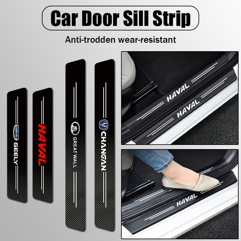 4pcs Car Sticker Door Carbon Leather Fiber Sill Plate For Bmw M E30 E36 ...