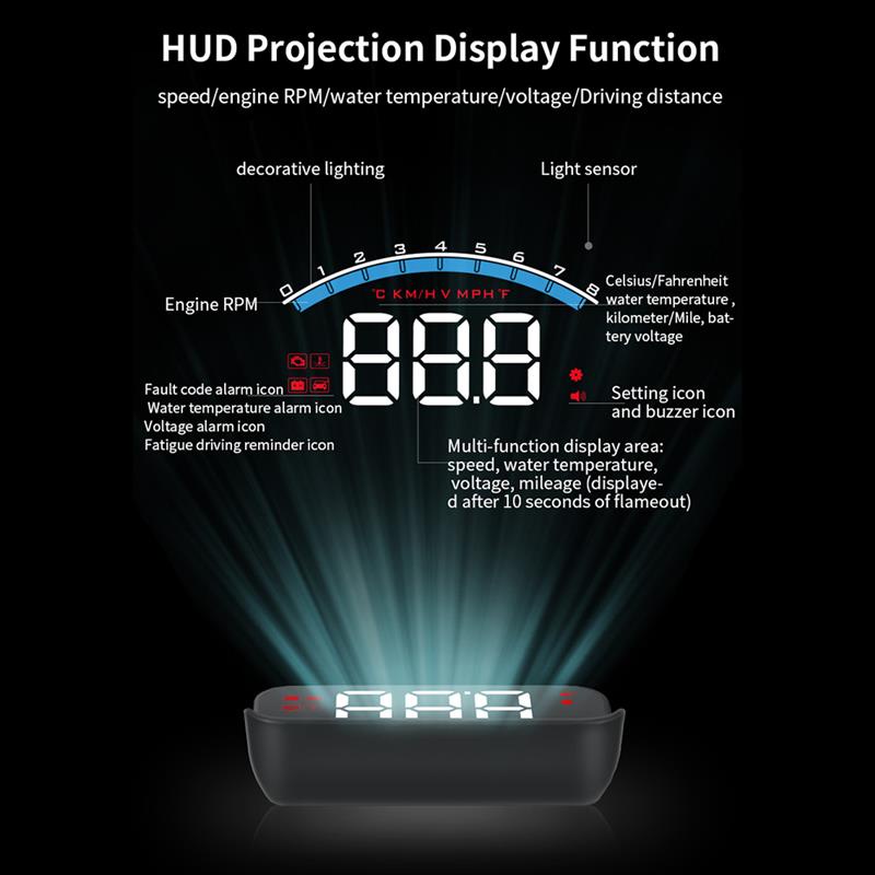 Auto HUD Head Up Display 3.5 OBD 2 II Car Hud Speedometer Car Projetor ...