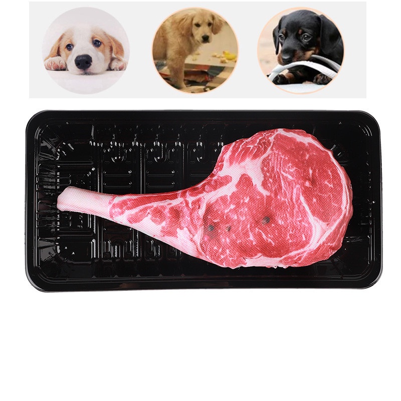 ของเล่นสัตว์เลี้ยง Pet Simulation Steak Toy Dog Bite Resistant Plush ...
