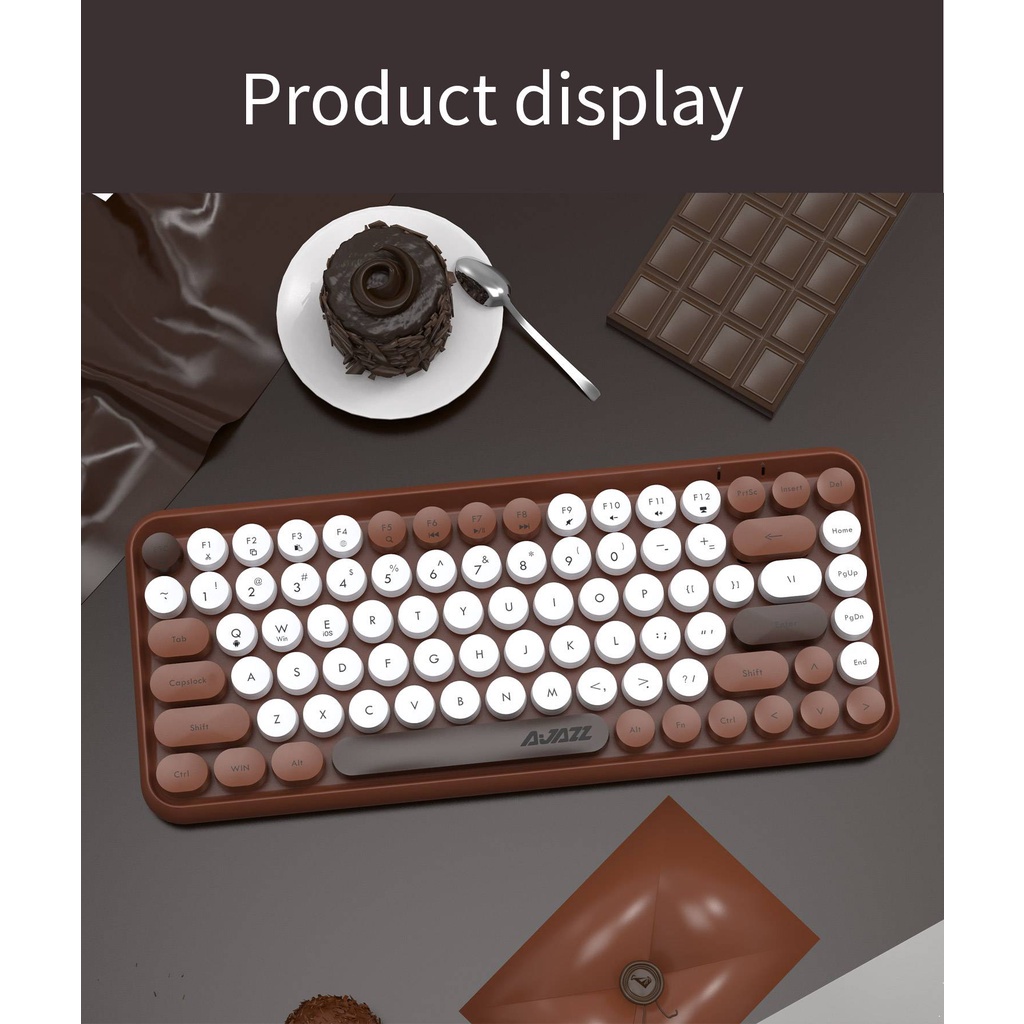 【พร้อมส่ง】คีย์บอร์ดไร้สาย Bt Ajazz 308I 84 คีย์สําหรับ Win/Ios/Android ...