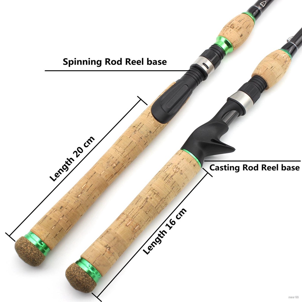 New Telescopic Lure Rod 1.8M 2.1M 2.4M 2.7M Carbon Fiber Cork Wood ...