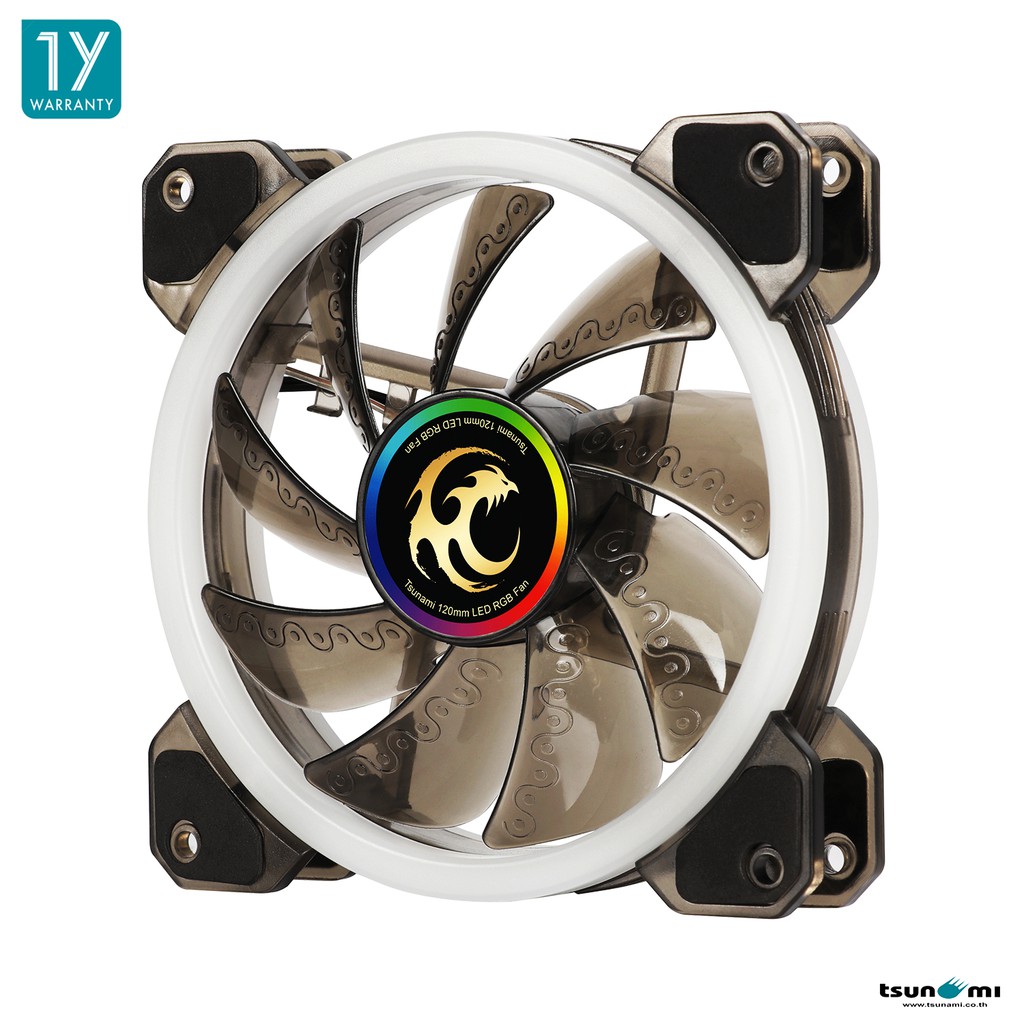 พัดลมระบายความร้อน Tsunami Dual Ring Series cRGB Cooling Fan X3 (รับ ...