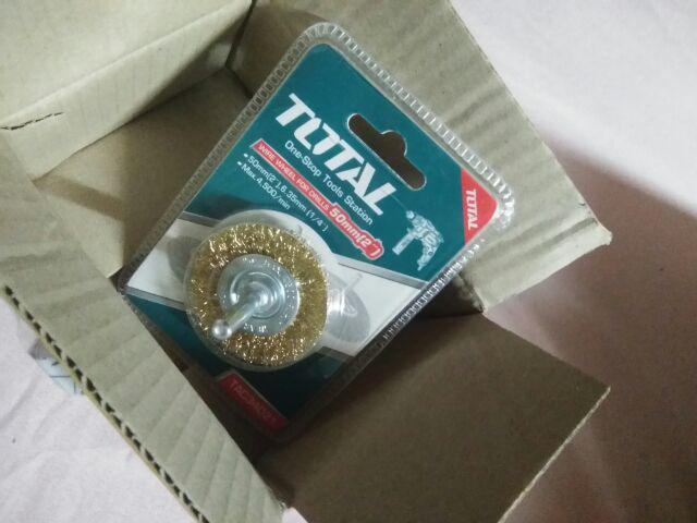 Total แปรงลวดกลมทองเหลืองมีแกน ขนาด 2 นิ้ว แกน 1/4 นิ้ว รุ่น TAC34021 ...