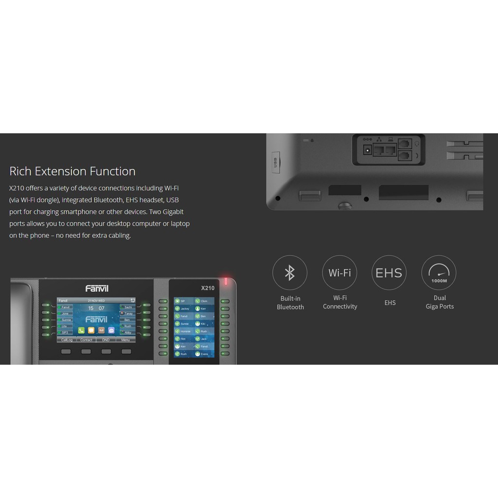 Fanvil X210 high-end enterprise IP phone 20 SIP line 3way conference ...