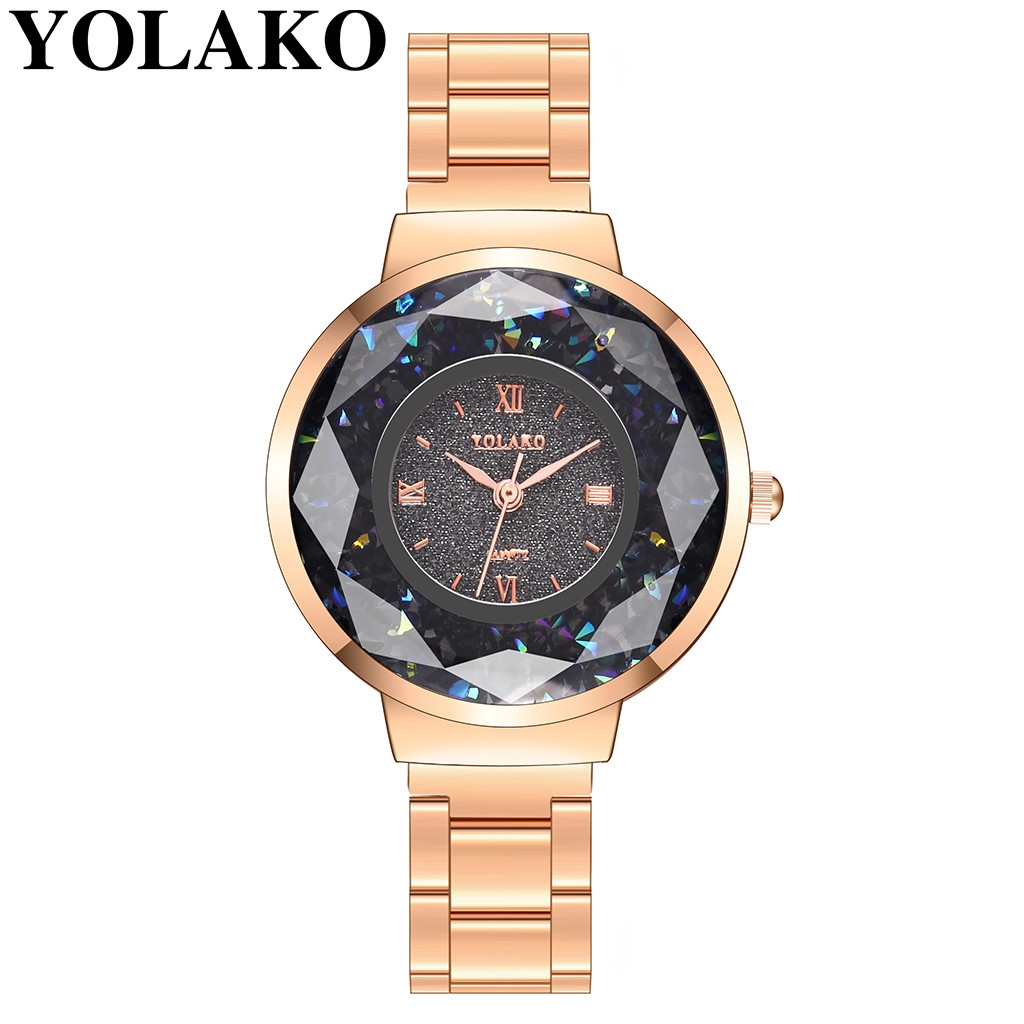 YOLAKO Womens Casual Quartz Stainless Steel Band Watch Analog ...