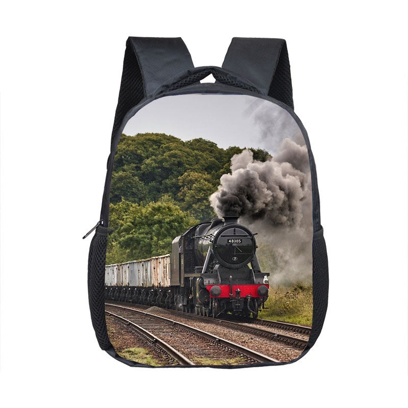 Steam Locomotive Train print Backpack Children School Bags Boys Girls ...
