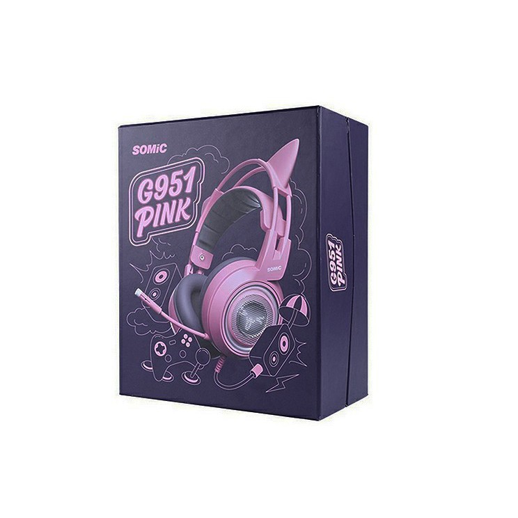 SOMiC G951 PINK 7.1 Surround Sound Gaming Headphone หูฟังเกมมิ่ง ...