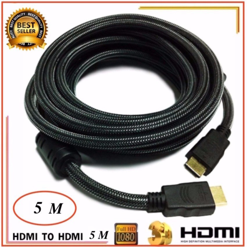 สาย Tv Hdmi 5 เมตร สายถักรุ่น Hdmi 5m Cable 3d Full Hd 1080p Shopee