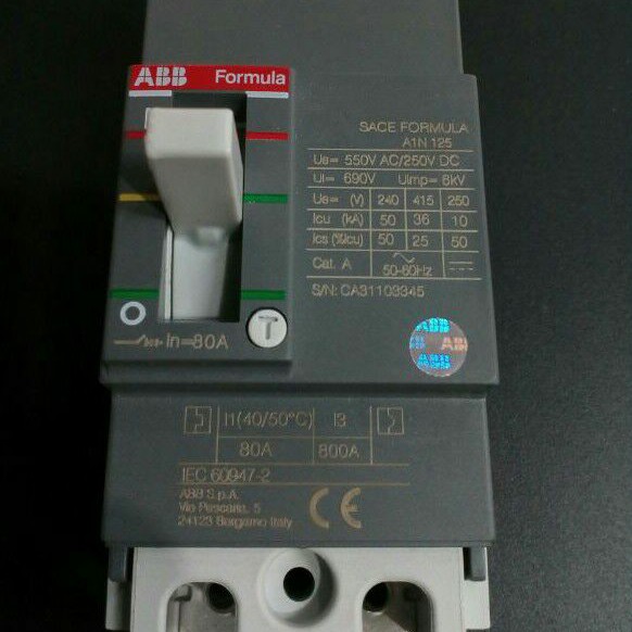 ABB ซีรี่ส์ Formula A1N 125A โมล์ดเคสเซอร์กิตเบรกเกอร์ 2สาย - stw_amnat ...