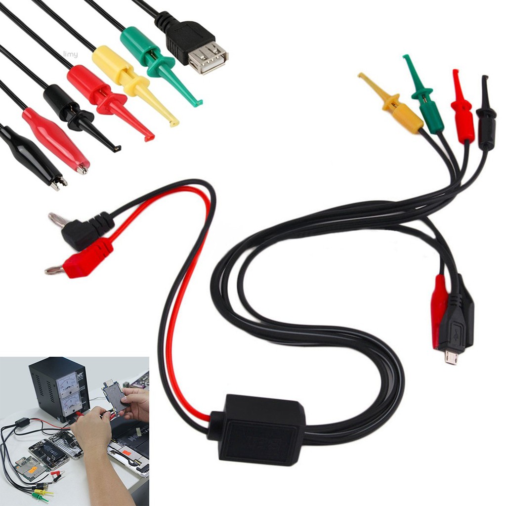 âœ¨limy1âœ¨New Power Supply Test Lead Cable Kit 2 Alligator Clip 2 ...