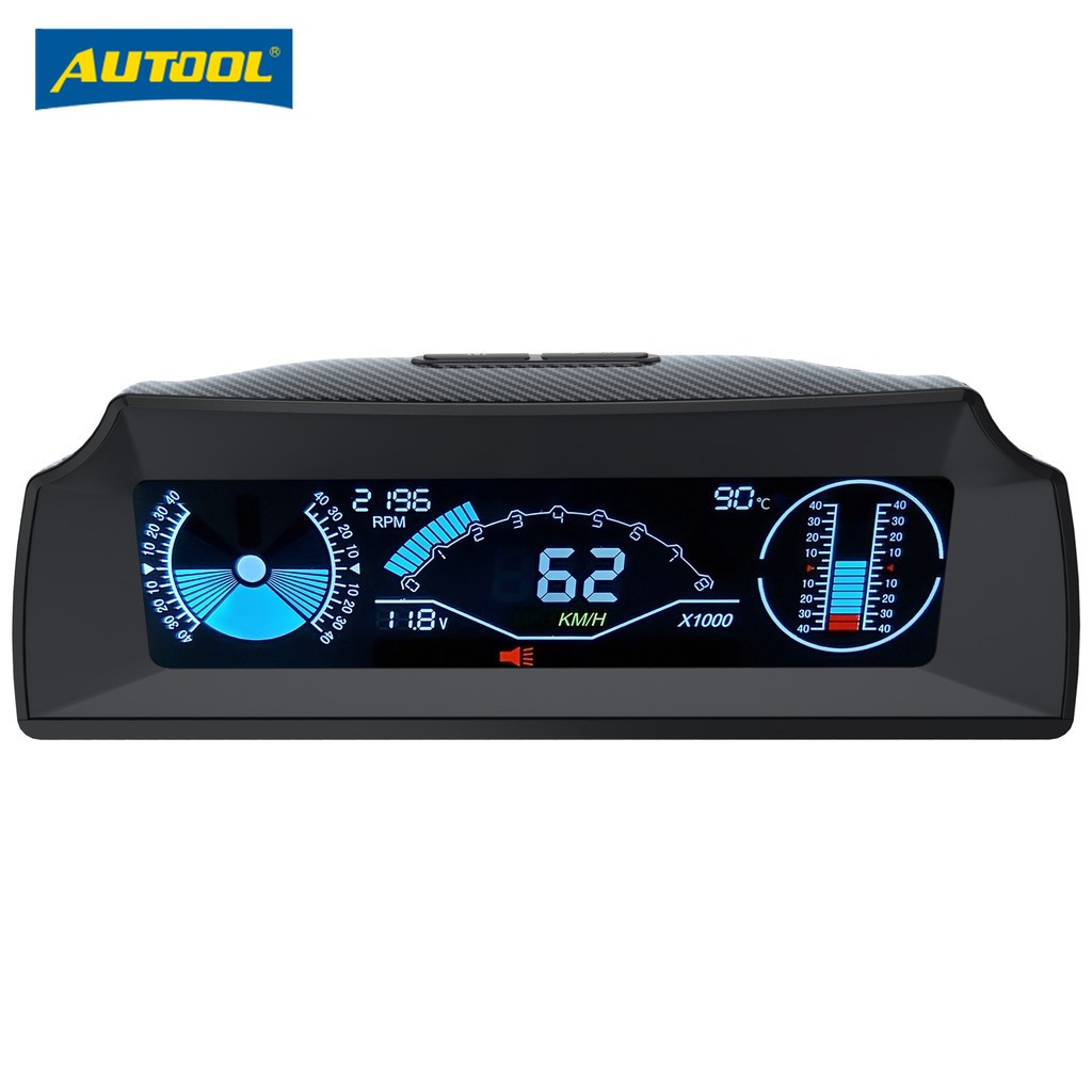 Autool X90 OBD2 เครื่องวัดอุณหภูมิน้ํามันเครื่องยนต์เข็มทิศ MPHKMH ...