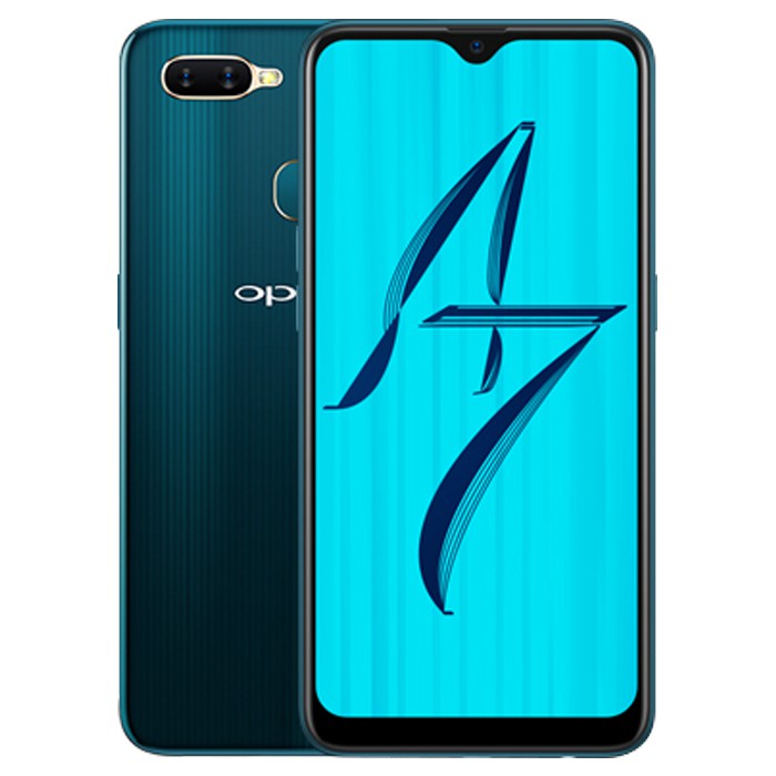 OPPO Smartphone A7 (Glaze Blue/Glaring Gold) | Shopee Thailand