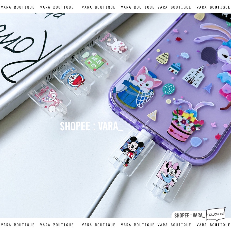 พร้อมส่ง ตัวถนอมสายชาร์จ อะคริลิค TPUใส ราคาต่อชิ้น ลายการ์ตูน กันสายหัก USB Cable Bite - vara ...