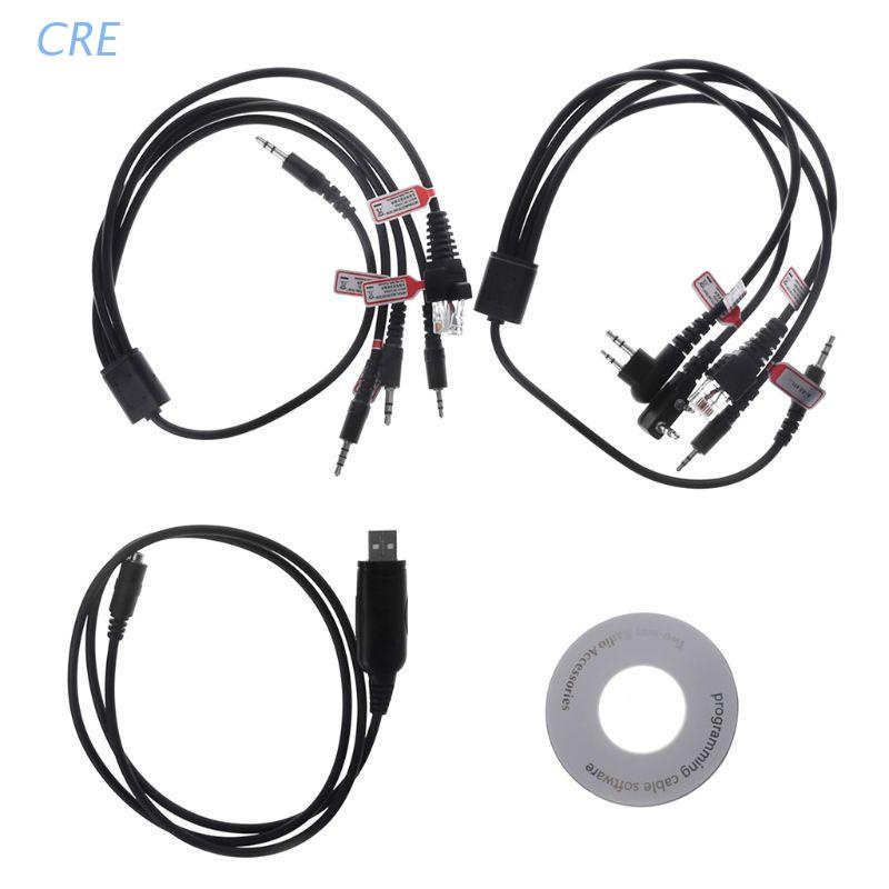 CRE 8-In-1 USB Programming Cable CD Kit For Kenwood Baofeng Motorola ...
