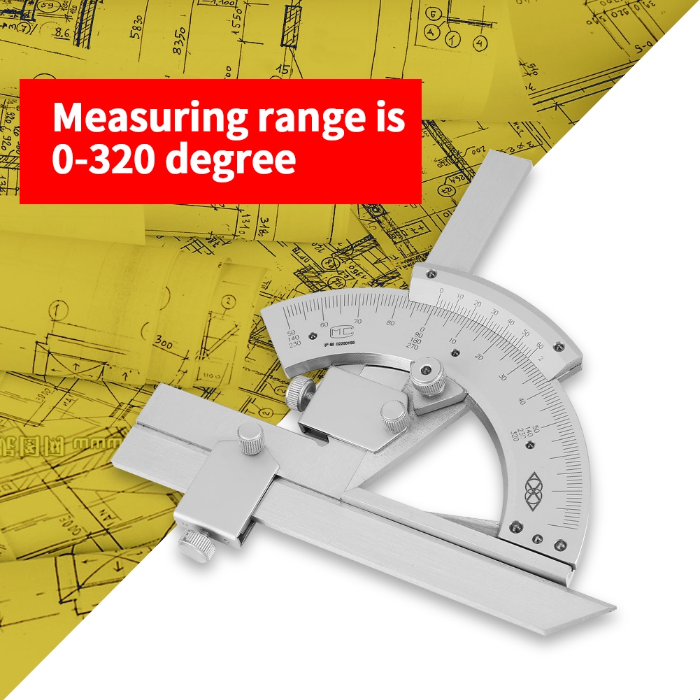 0-320 Precision Universal Bevel Magnifier Vernier Adjustable Protractor ...