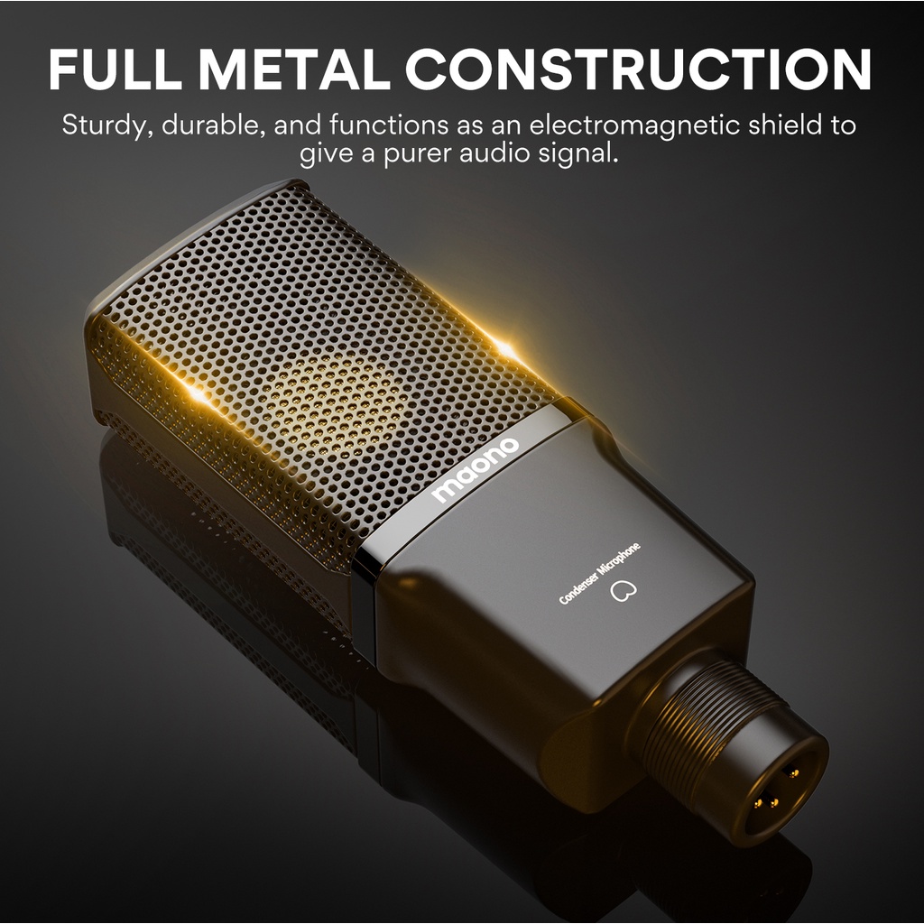 BMAONO XLR Condenser Microphone All Metal with 34mm Large Diaphragm ...