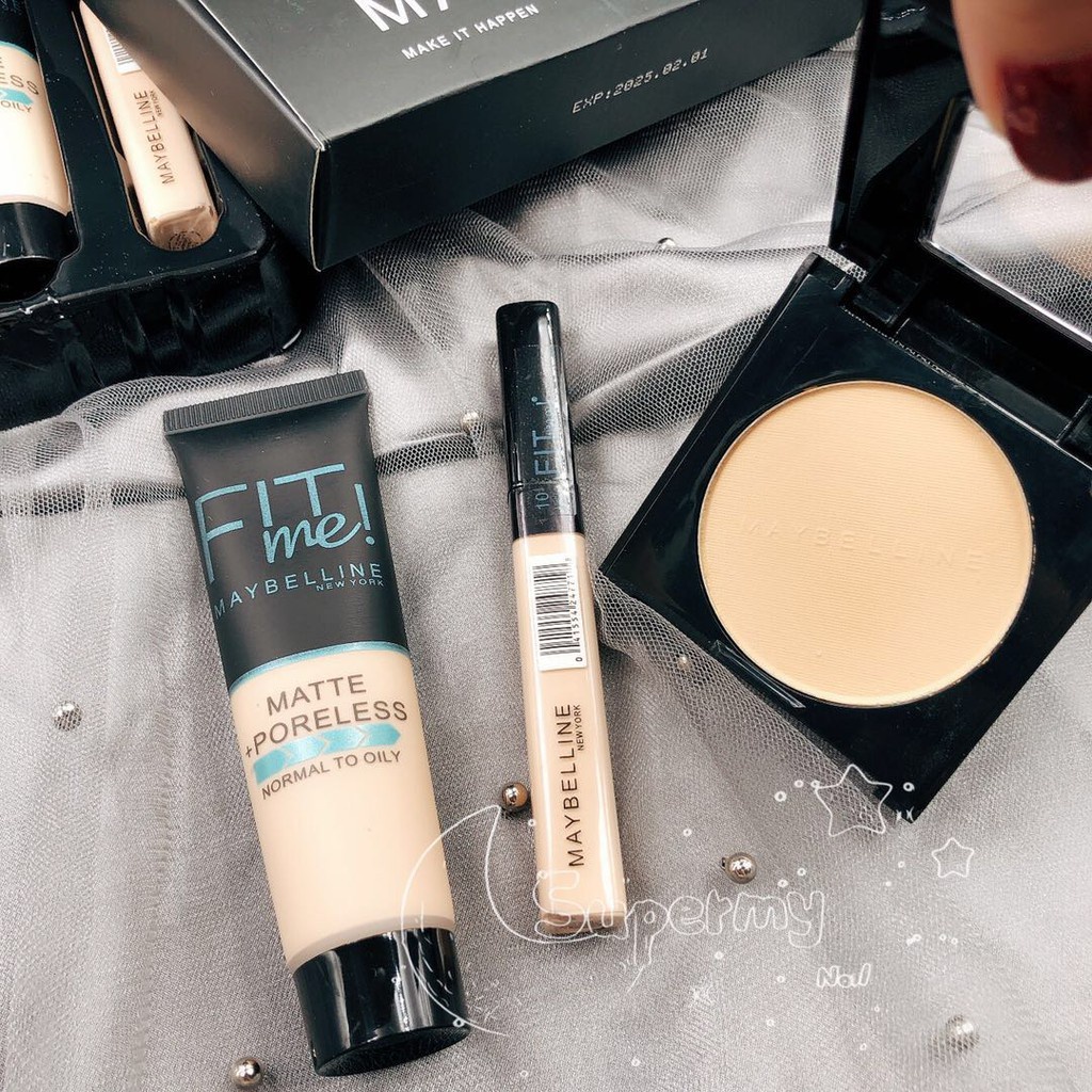 ใหม่ May Fit Me Make-Up รองพื้นคอนซีลเลอร์เนื้อเหลว แป้ง 3In1-532 - kv5 ...