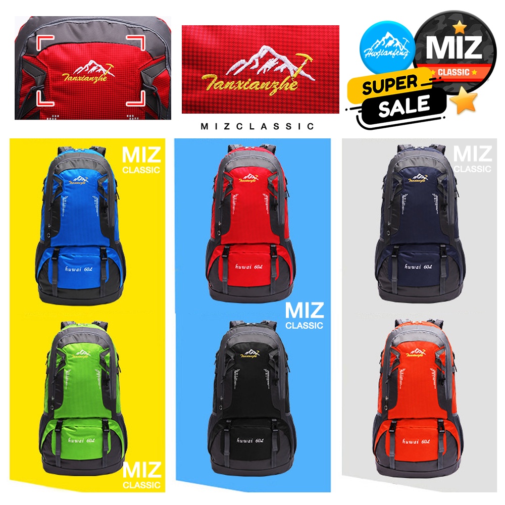 NL26 กระเป๋าเป้เดินทาง 60 ลิตร ใบใหญ่ เป้สะพายหลัง backpack เป้เดินป่า เนื้อผ้าไนลอนกันน้ำ ตัว ...