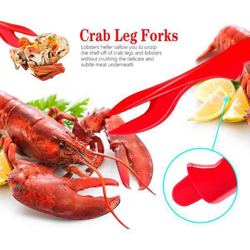 2 Crab Crackers, 2 Lobster Shells, 2 Crab Forks and 1 Seafood Scissor ...