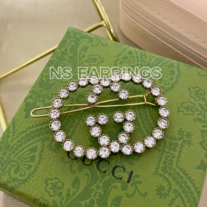 NS.EARRINGS NS428 - Crystal Interlocking G hair clip - ns.earrings ...