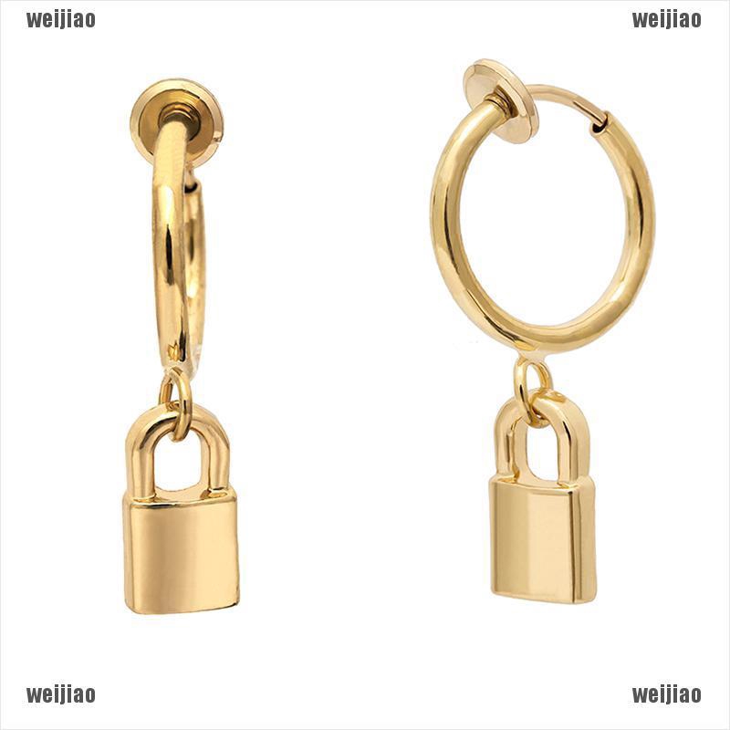 FashionPunk PadLock Clip Ear Cuff Studs Cartilage Earrings Jewelry Gift ...