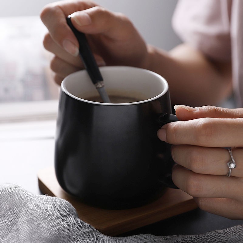 Breakfast Couple Cups Ceramic Mug Marbling Milk Coffee Creative INS ...