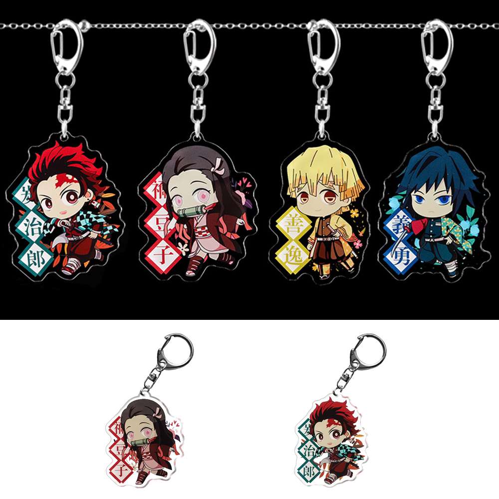 Demon Slayer Cartoon Keychain Kimetsu no Yaiba Acrylic Anime Cosplay ...