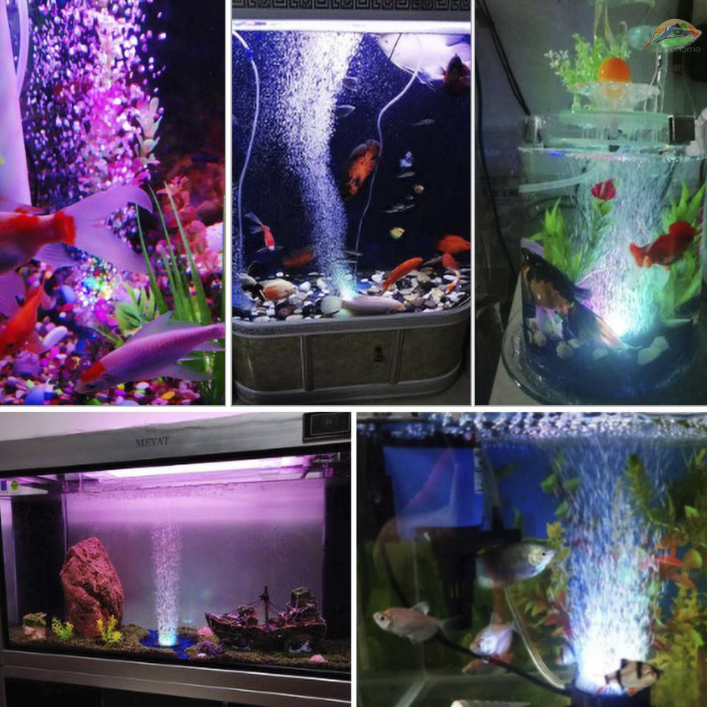 Submersible LED Air Bubble Light Colorful Decoration for Aquarium Fish ...