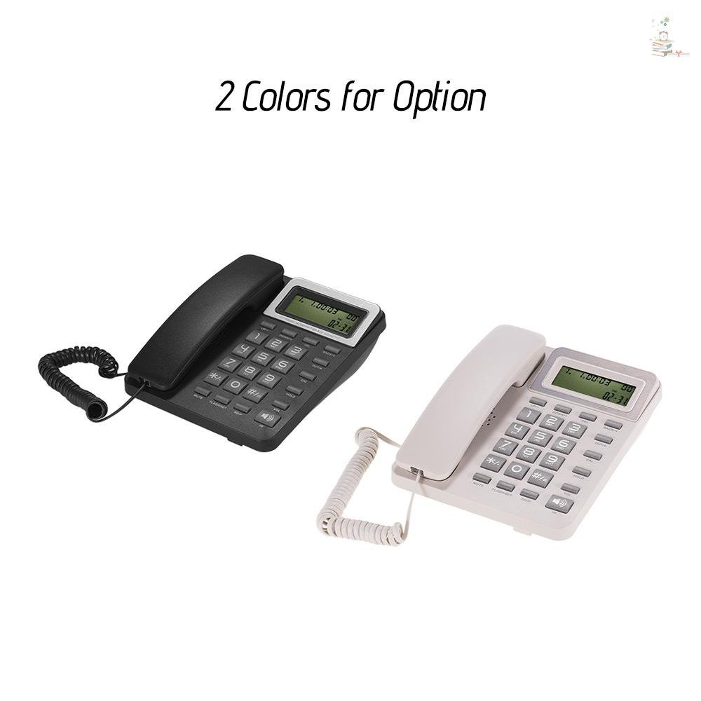 TODesktop Corded Landline Phone Fixed Telephone with LCD Display Mute Pause Hold Flash Redial ...