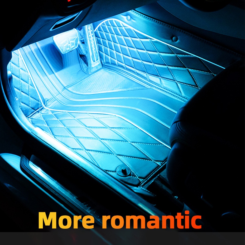 led Car Foot Ambient Light With USB Cigarette Lighter Backlight Music ...