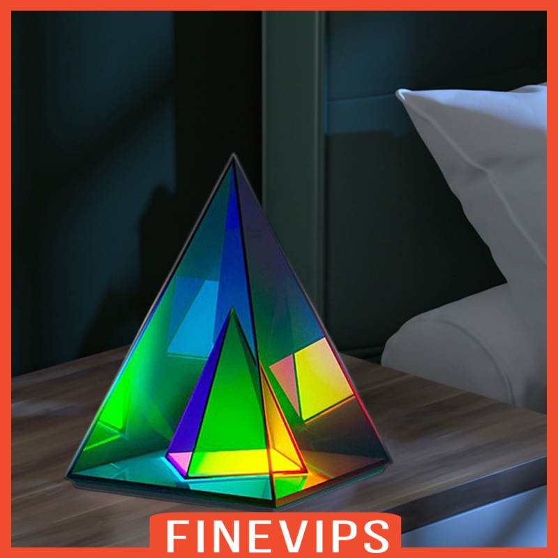 [FINEVIPS] Modern Triangle Table Lamp, Acrylic LED Night Light ...
