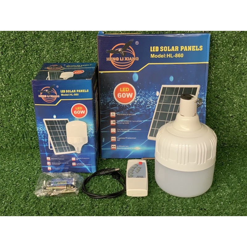 หลอดไฟตุ้ม รุ่น HL-860 HENG LI XIANG โคมไฟ หลอดไฟพร้อมแผงโซลาร์เซลล์ ...