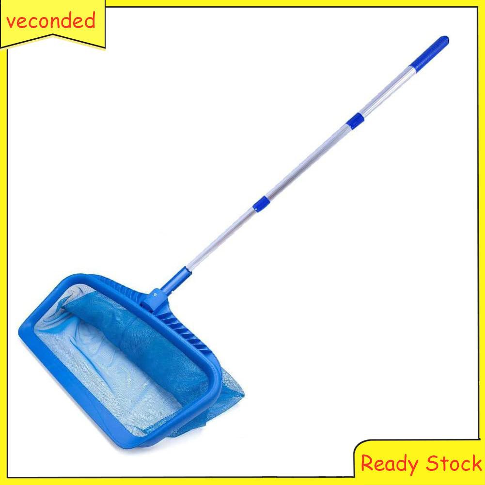 Swimming Pool Salvage Net wTelescopic Rod Fish Pond Skimmer Leaf ...