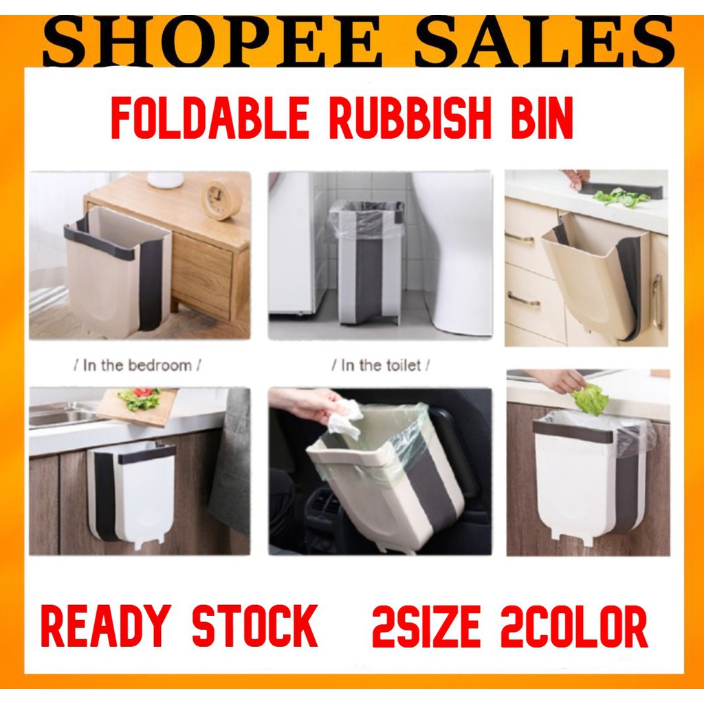 #Readystock Kitchen Wall Mounted Folding Dustbin Cabinet Door Foldable ...