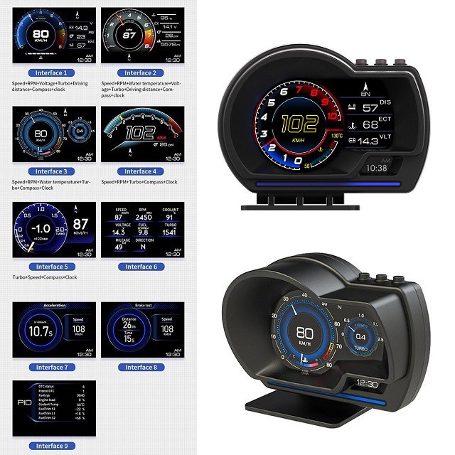 OBD2 สมาร์ทเกจ Smart Gauge Digital Meter/Display P6 Plus + GPS เมนูภาษา ...