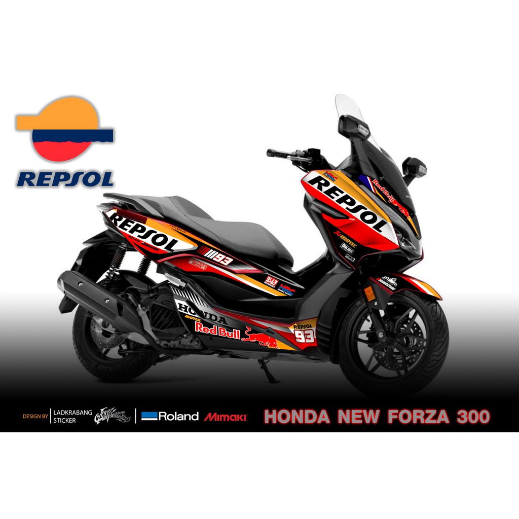 สติ๊กเกอร์แต่งลายรถ Honda NEW FORZA 300 ปี 2020 ลาย REPSOL - lkbsticker ...