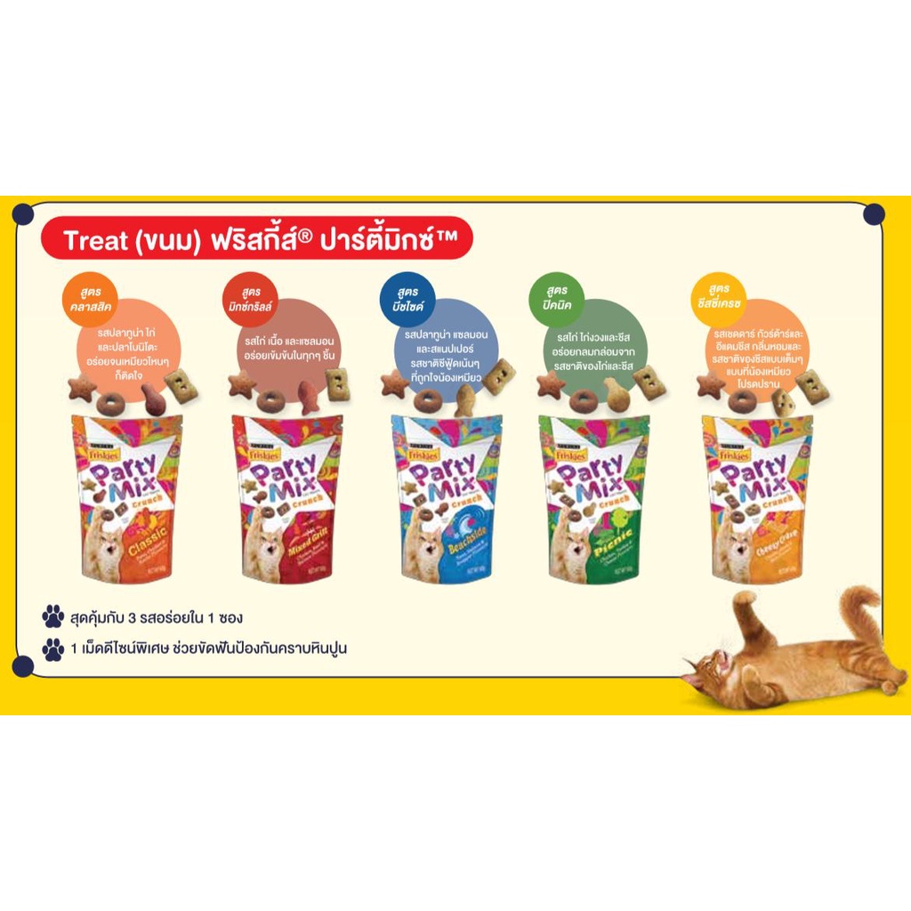 Friskies Party Mix ปาร์ตี้มิกซ์60กรัม(ขนมแมว)575.- - hundred_200 - ThaiPick