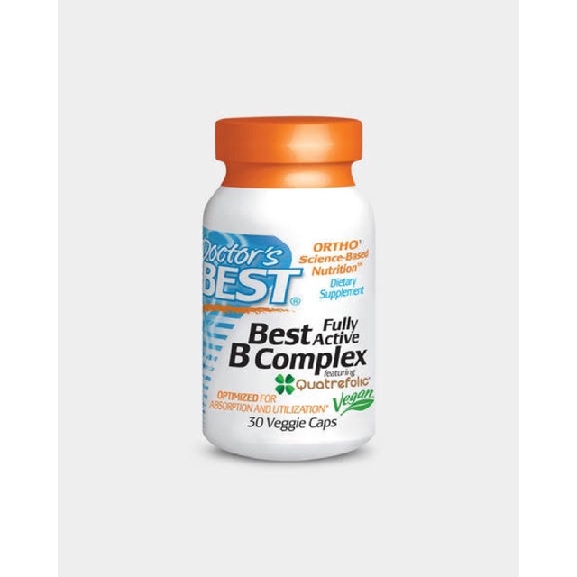 Doctor's Best Fully Active B Complex with Quatrefolic, 30 Veggie Caps ...