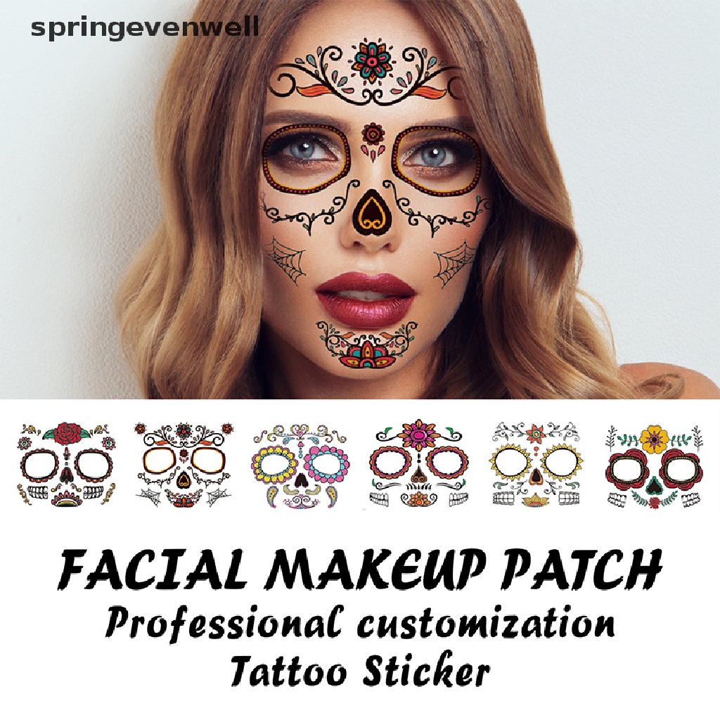[springevenwell] 6Pcs/set Facial Makeup Sticker Face Tattoo Dress up ...