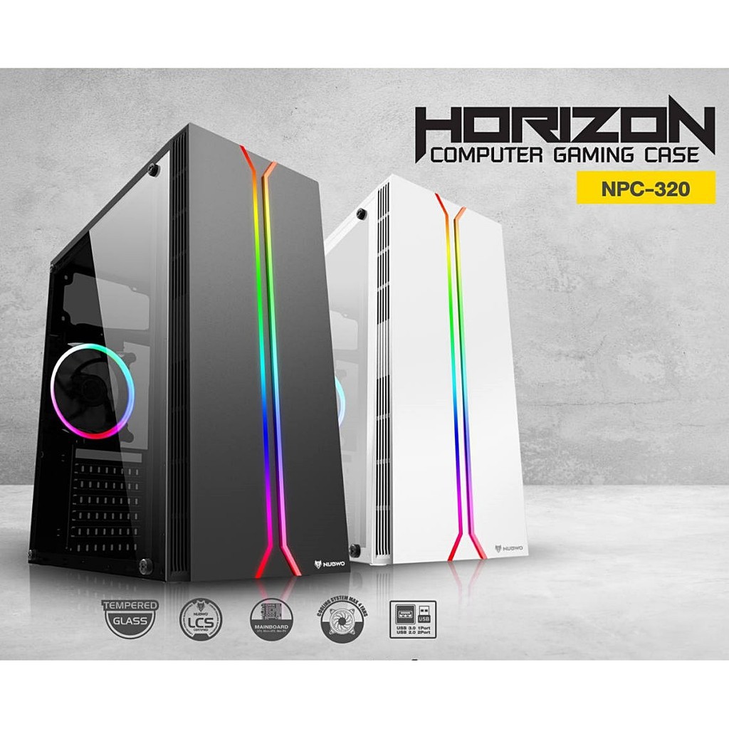 CASE (เคสเกมมิ่ง) NUBWO HORIZON NPC-320 Gaming Case ไฟ RGB สวยๆ ...