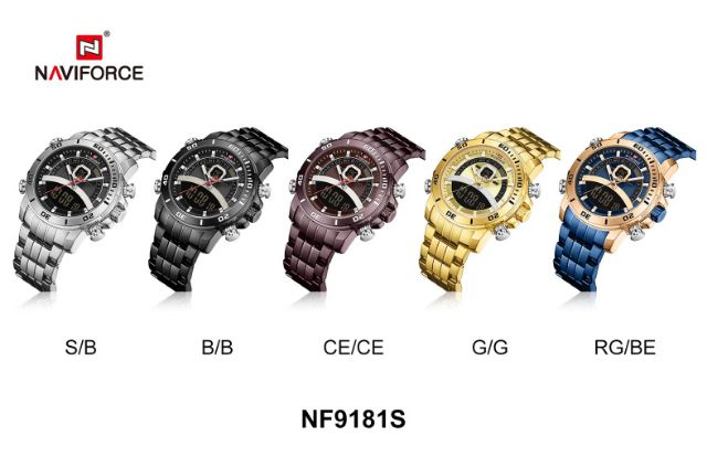 NF-9181 แบรนด์ NAVIFORCE สายเหล็ก 2ระบบเข็มกับดิจิตอล - housetimewatch ...