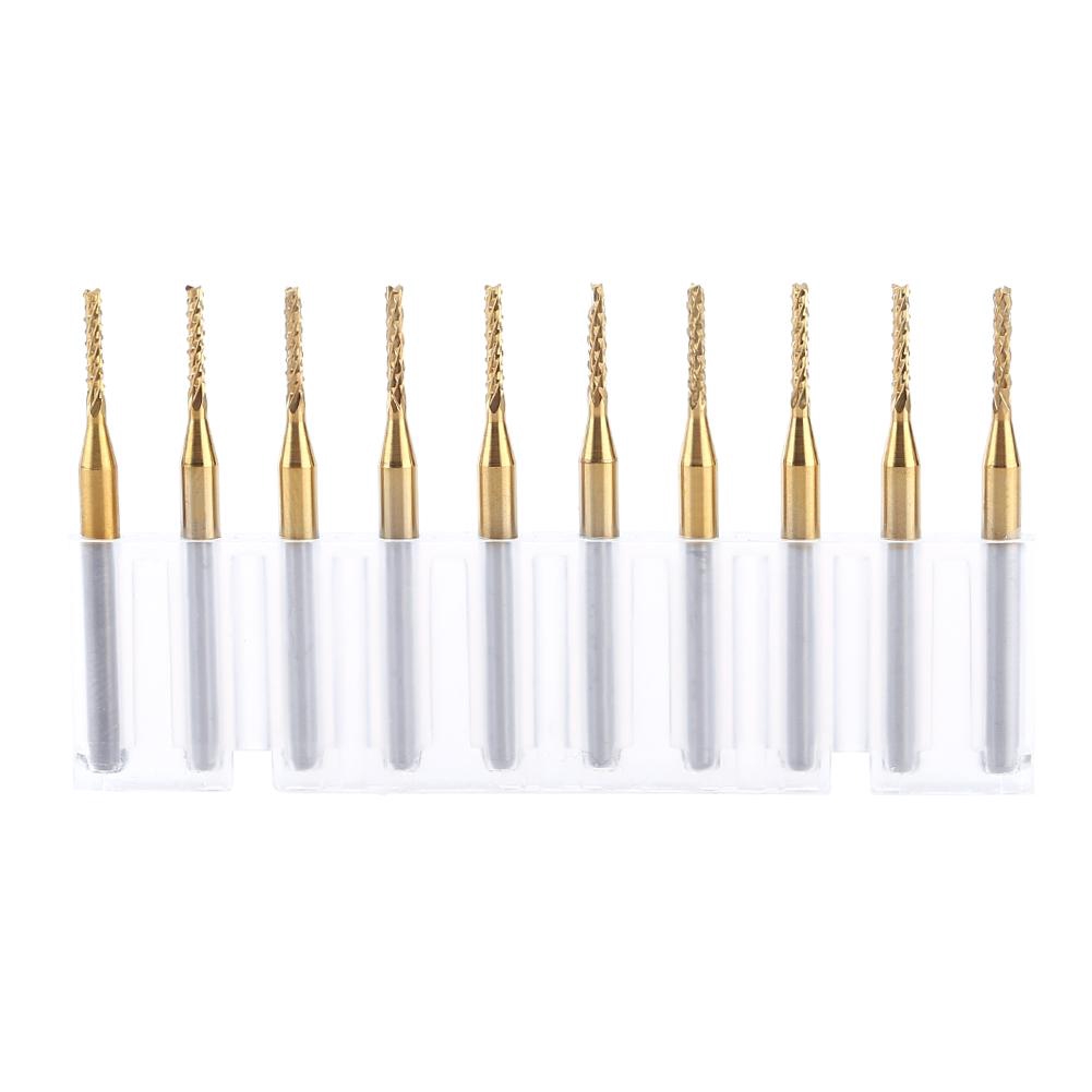 PCB Shank Tungsten Bit Edge End Cutting CNC 1 Mill Coating 5mm 10pcs 1/ ...